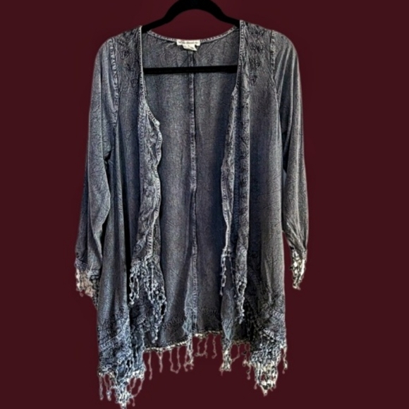 Indigo | Sweaters | Vintage Boho Chic Fringed Cardigan By Indigo Thread ...